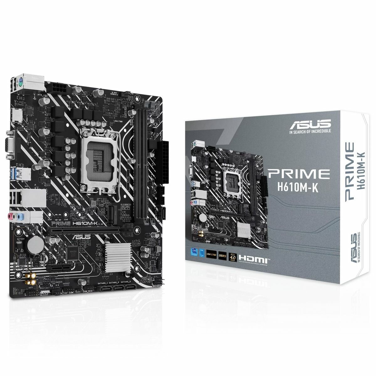 Материнская плата ASUS PRIME H610M-K, LGA1700, Intel, H610, DDR5, Micro ...