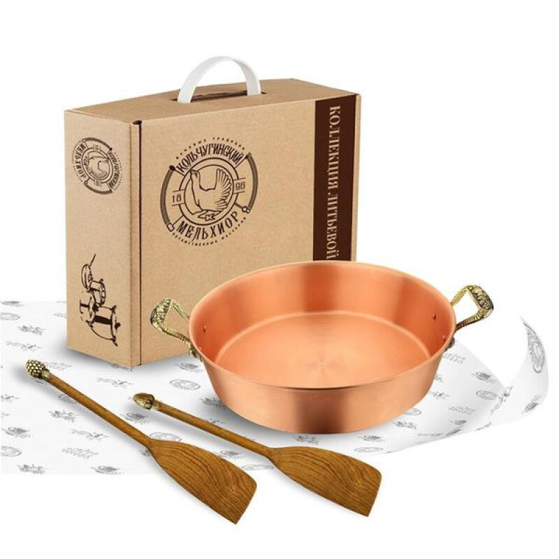 Кольчугинский мельхиор Набор для варки варенья "Ягоды": лопатка, таз для варенья 4,5 литра (КМ5450301)