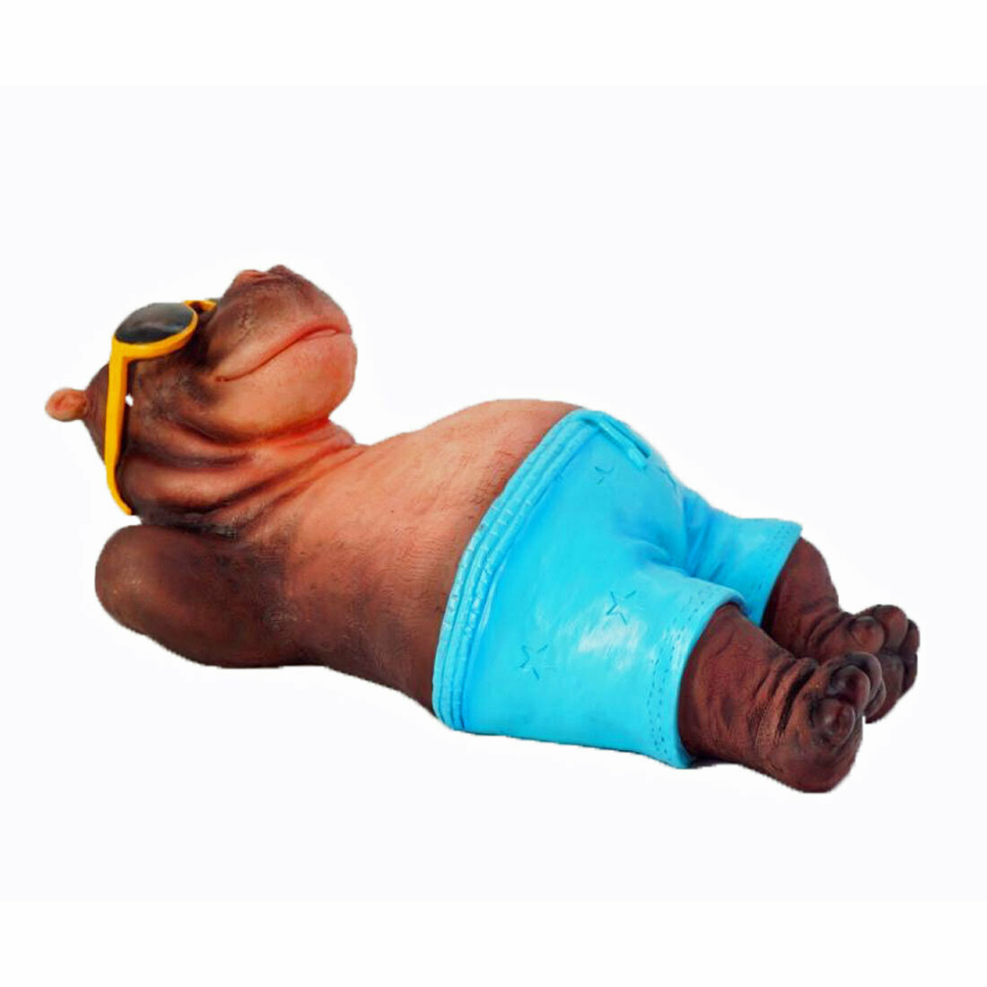 Декоративная фигура "Бегемотик на пляже"