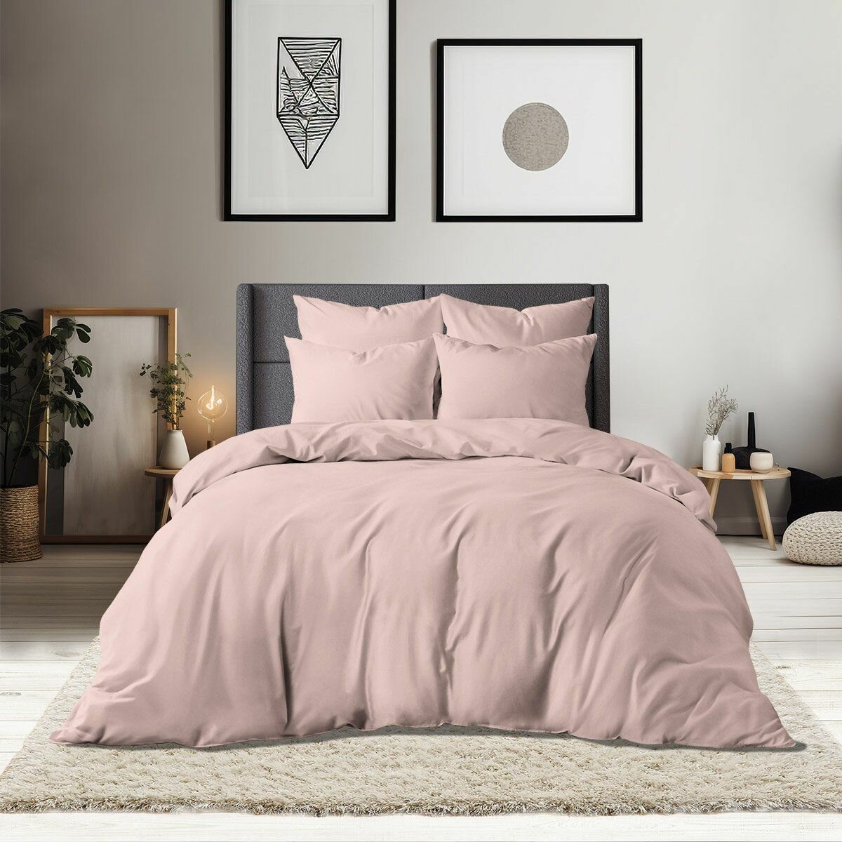 Комплект постельного белья Monochrome "Слоновая кость", 100% сатин, 1,5 спальный