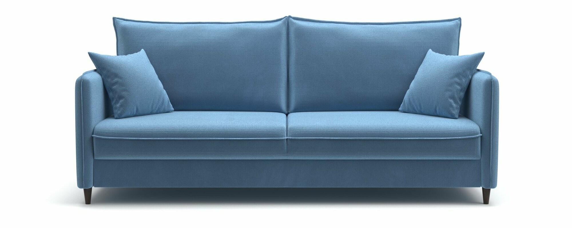 Диван-кровать PUSHE Фьорд прямой, велюр, голубой Priority 795