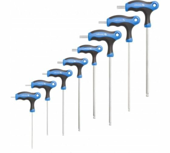 Набор шестигранных ключей HOEGERT "Т" с шаровым наконечником, 8 шт HT1W880