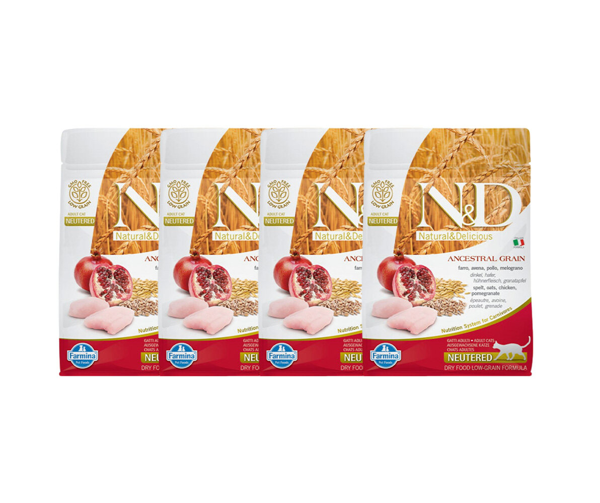 N&D ancestral grain cat курица для стерилизованных кошек и кастрированных котов 300 г х 4 шт.