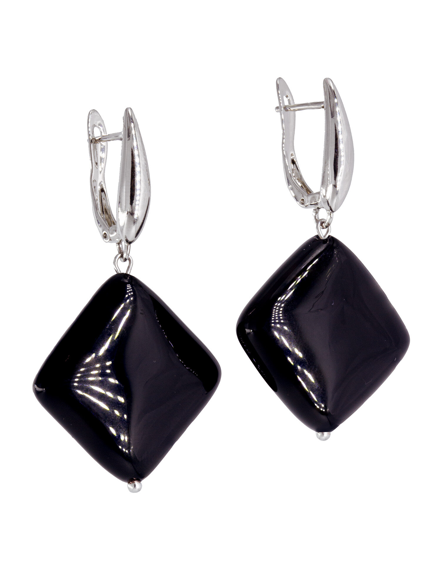 Серьги с подвесками, агат