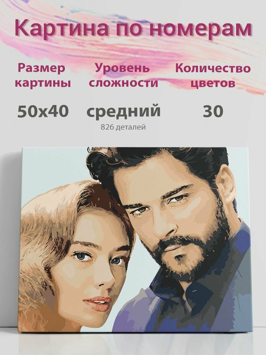 Картина по номерам на холсте с подрамником, Озчивит Черная любовь, 40х50 см