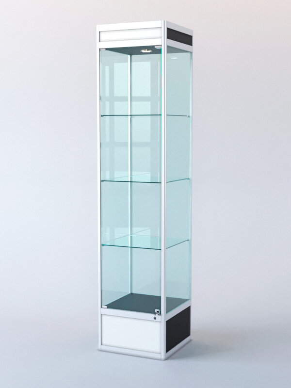 Витрина для музеев вооруженных сил "экспонат" №3-2 (задняя стенка стекло), Черный и Белый