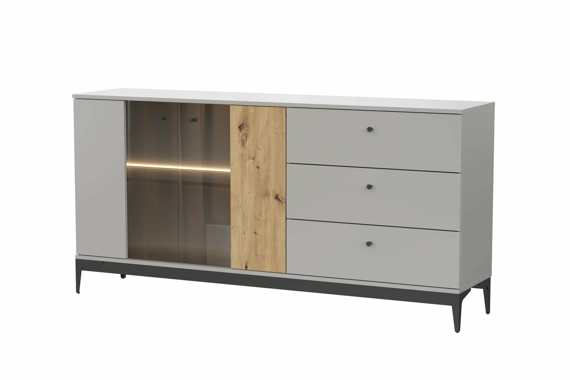 Комод НК-Мебель NORDIC КД-3, ЛДСП, МДФ 3 ящика, 175 х 87 х 40 см