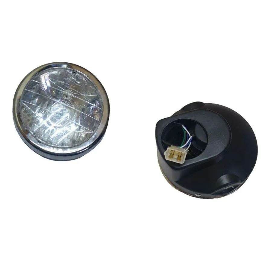 Фара для мотоциклов Иж, Урал, Днепр круглая (в сборе, пластик)