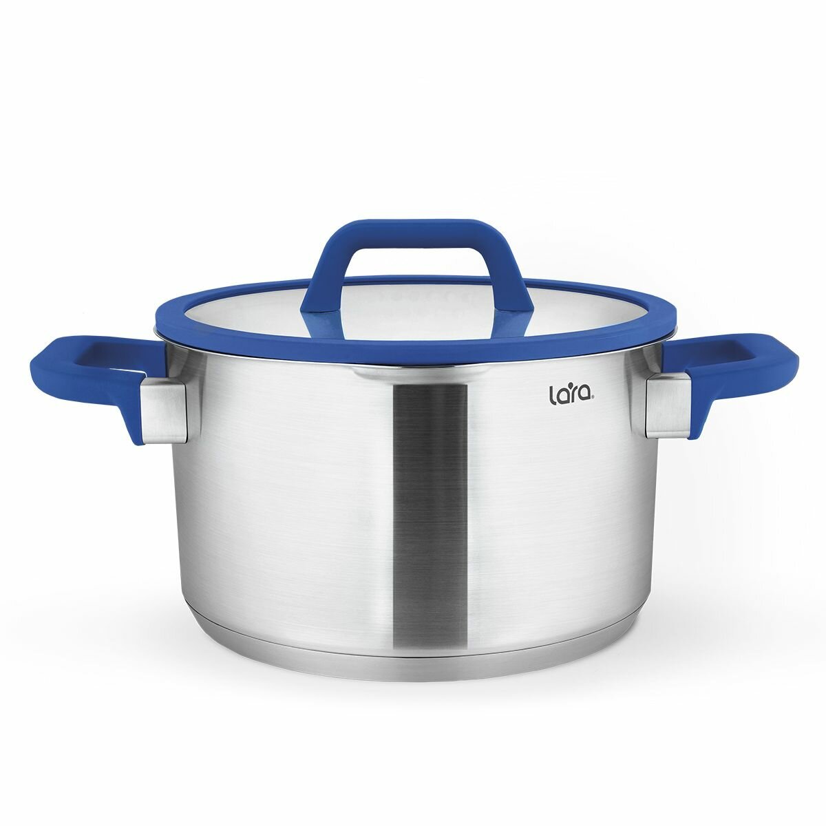 Кастрюля с крышкой LARA LR02-793, серебристый