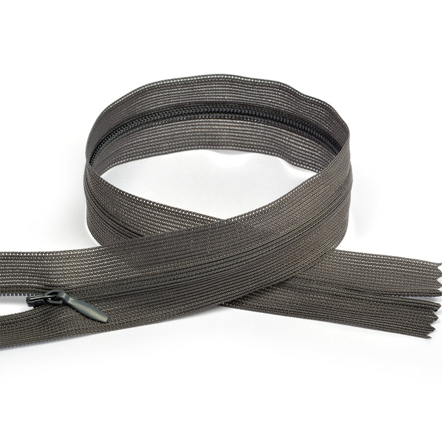 Молния неразъемная MaxZipper пласт. потайная №3 50см цв. S301 т. серый уп.50шт