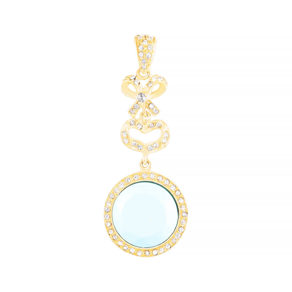 Подвеска, серебро, 925 проба, бирюза, фианит