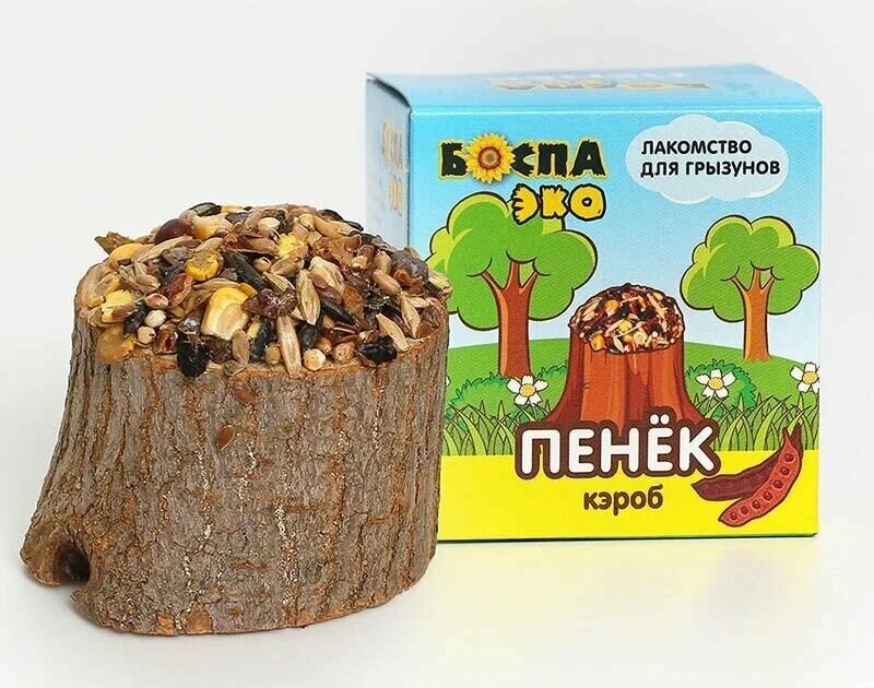 Лакомство для грызунов боспа ЭКО пенек кэроб 80гр х 1шт, вкусняшки