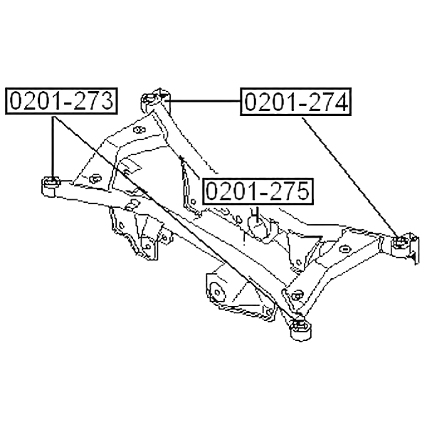 ASVA 0201-274 (554008H700 / 55400EQ301 / 55400EQ700) подушка подрамника задняя