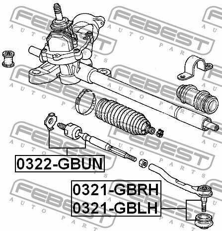 Наконечник рулевой правый (HONDA MOBILIO GB1/GB2 2001-2008 HONDA MOBILIO SPIKE GK1/GK2 2001-2008) FE, 0321GBRH FEBEST 0321-GBRH