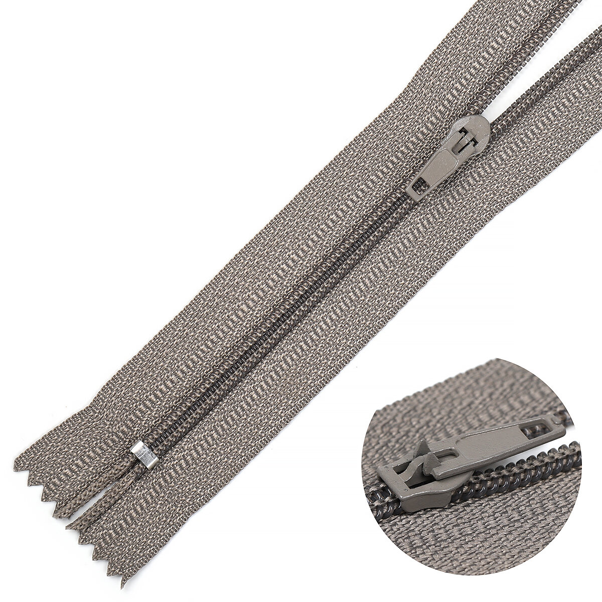 Молния MaxZipper брючная №4 замок полуавтомат, 20см н/р цв. S323 беж-серый уп.100шт