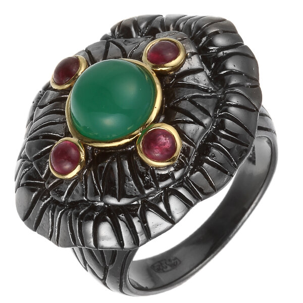 Кольцо, серебро, 925 проба, рубин