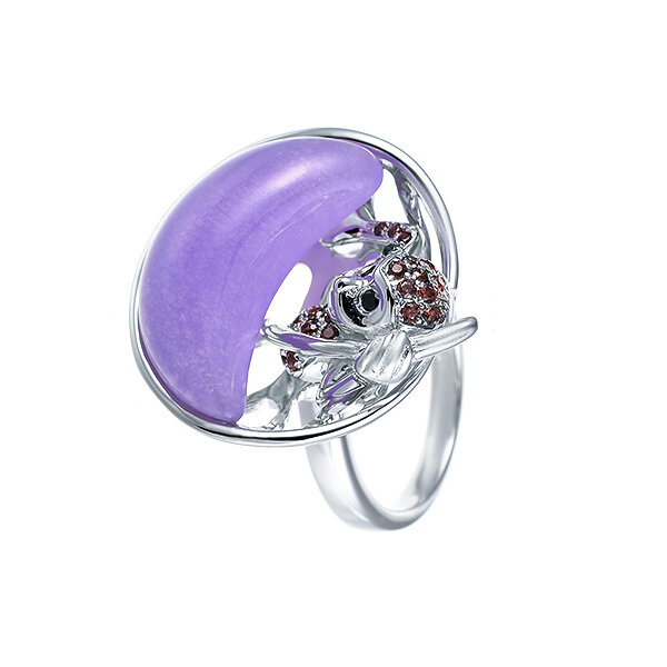 Кольцо, серебро, 925 проба, жадеит