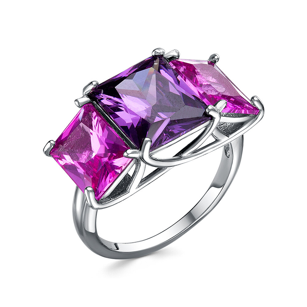 Кольцо, серебро, 925 проба, стекло