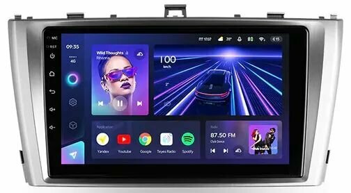 Автомагнитола с рамкой 2 din 9 дюймов для Toyota Avensis 3 2008-2016 / Android 6Gb+128Gb / GPS / Поддержка сим-карты / Камеры 360 гр./ Встроенные кулер охлаждения