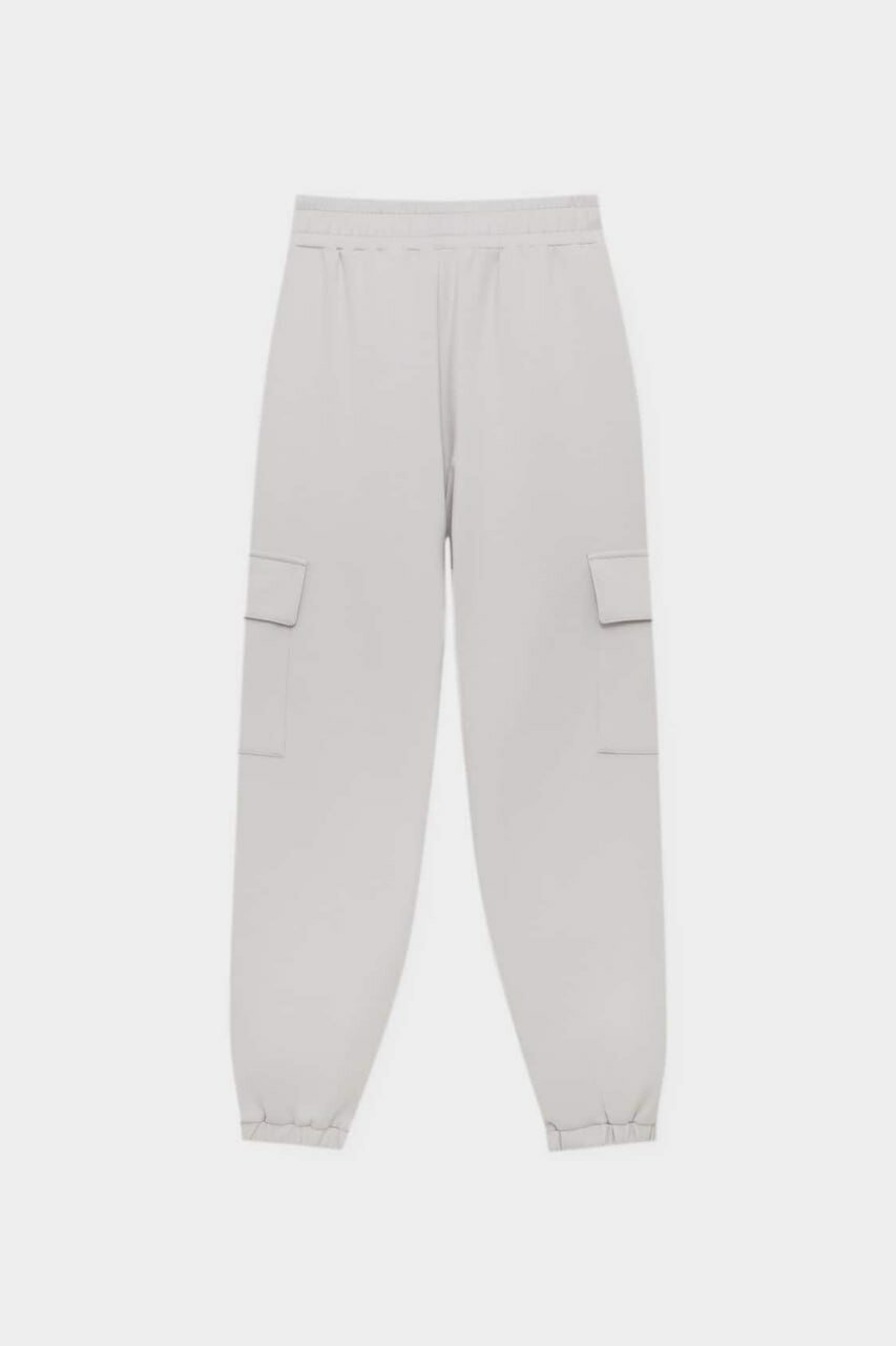 Брюки джоггеры Pull & Bear, размер S, белый — фото 1
