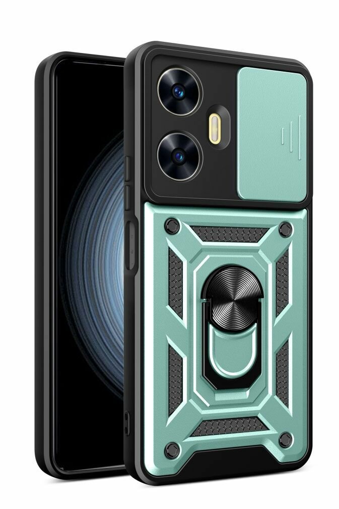 Чехол противоударный для Realme C55 / Реалми С55 с защитой камеры armors (Зеленый)