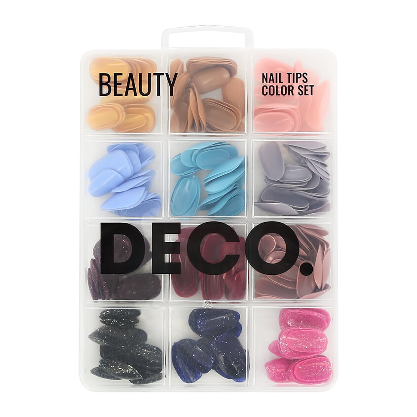 Набор накладных ногтей DECO. BASE цветной микс-глиттер 288 шт