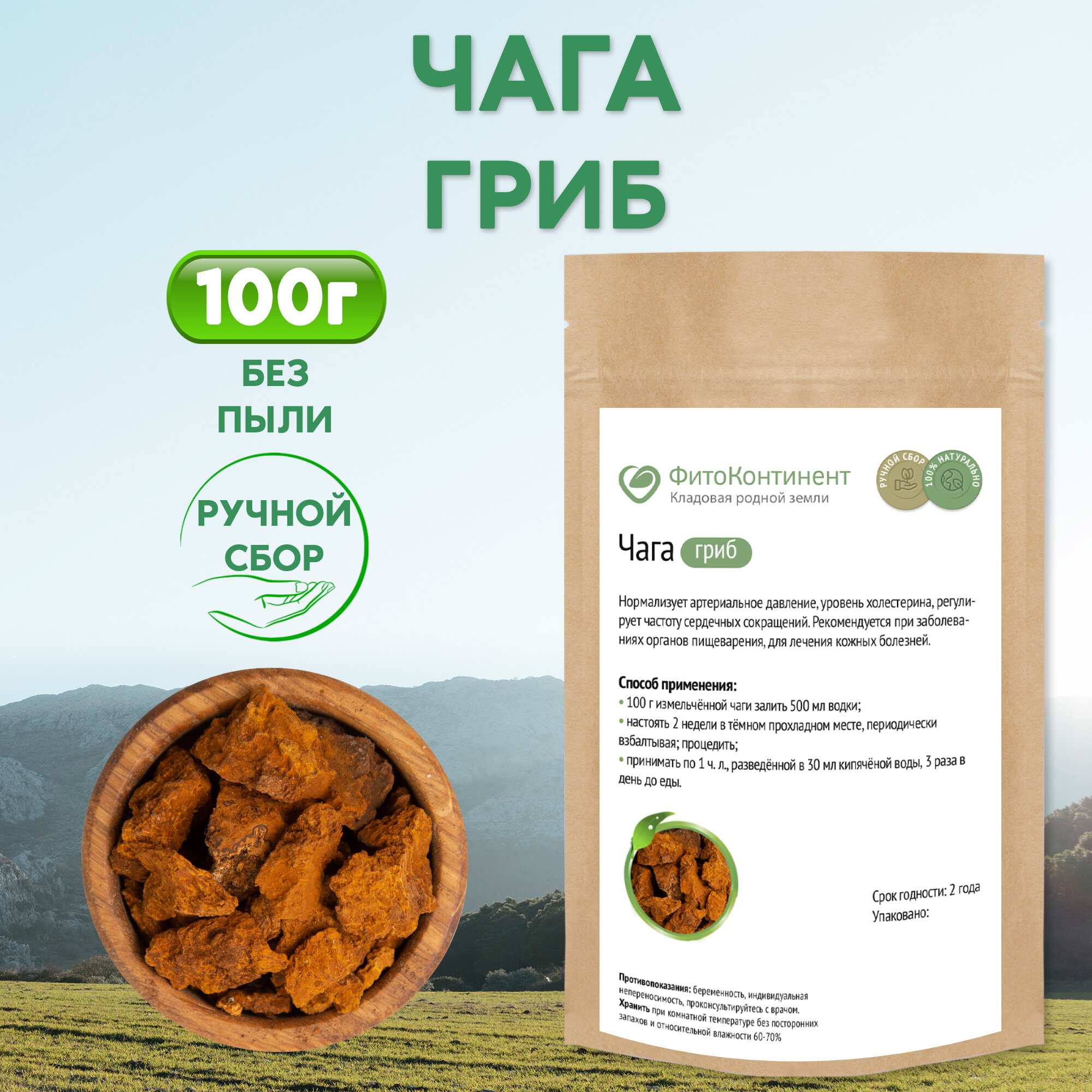 Чага (гриб), 100 гр