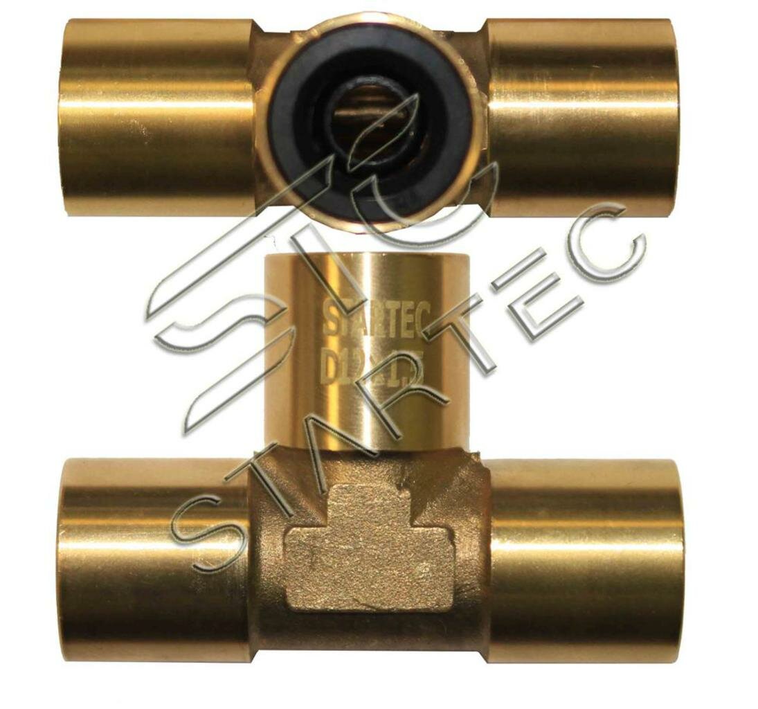 Соединитель трубки ПВХ, полиамид d=8х1.0мм тройник латунь STARTEC