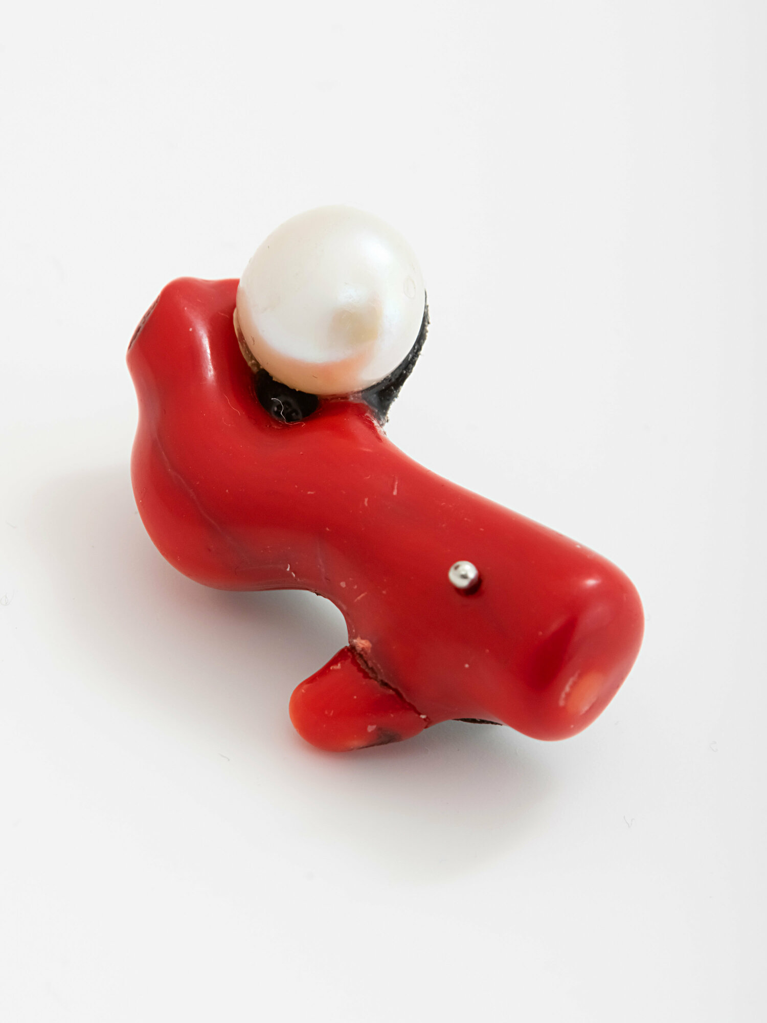 Брошь, жемчуг пресноводный культивированный