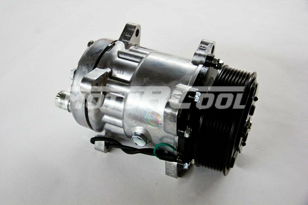 Компрессор кондиционера Sanden 7H15 (24V, PV8) выходы горизонтальные (O-ring) 3/4" - 7/8" универсальный