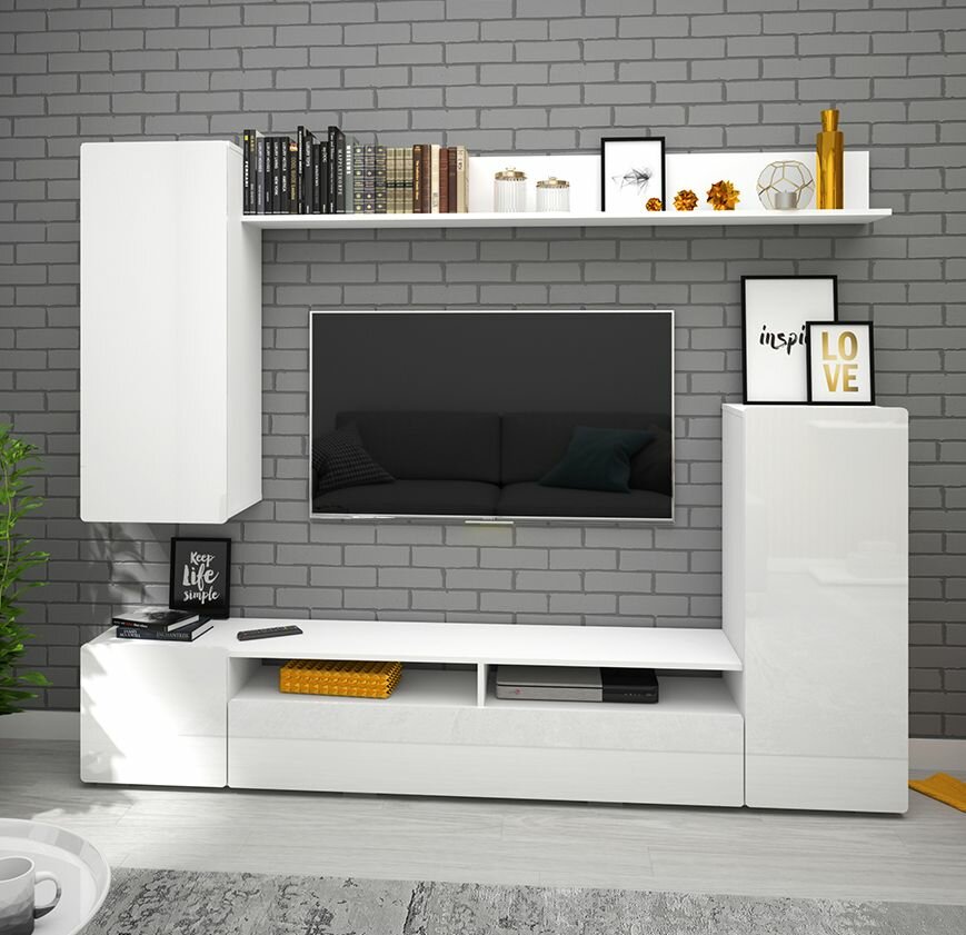 Стенка в гостиную джаз, белая