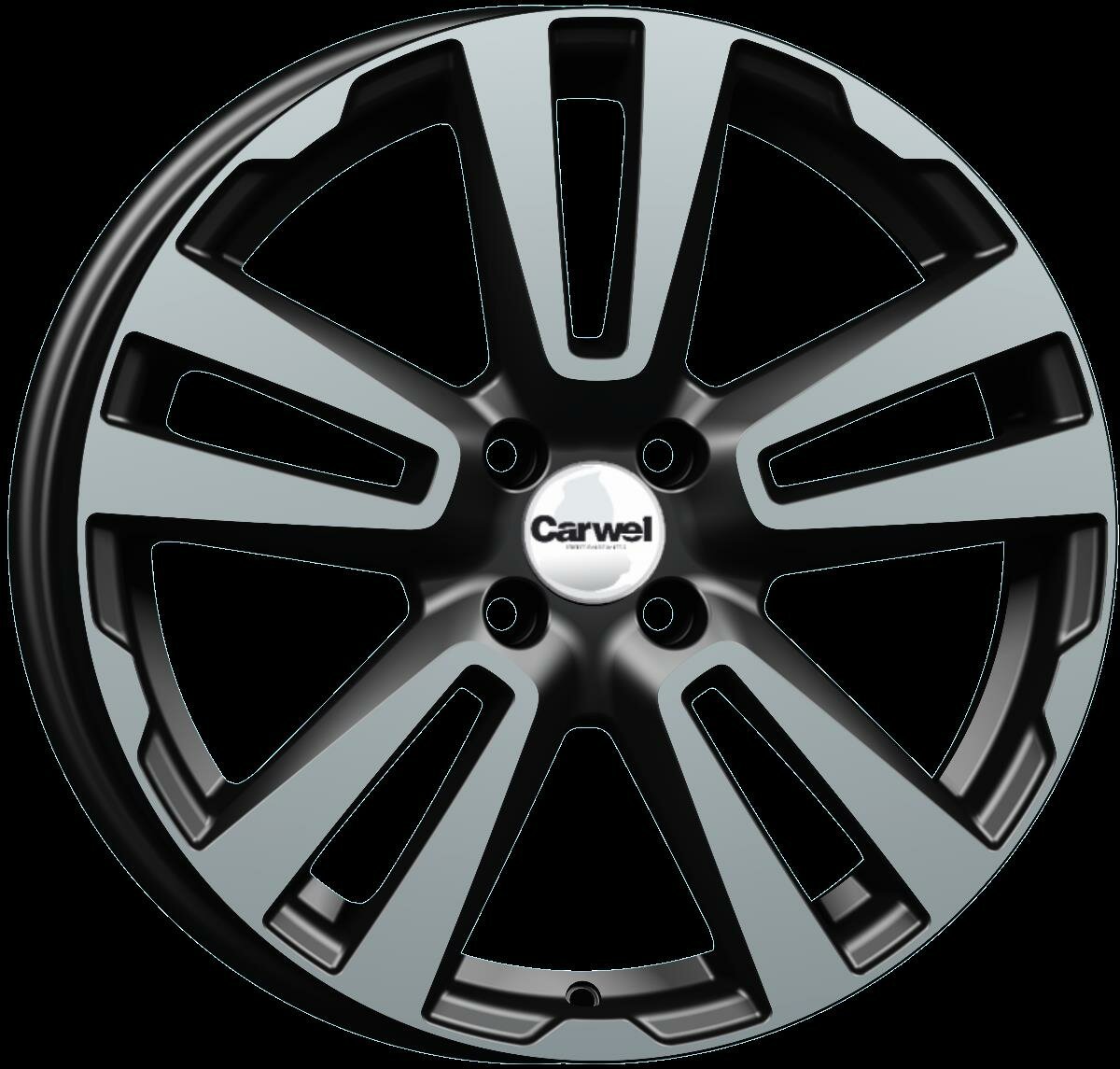 Диск автомобильный литой Carwel Берг 239 17x6.5 4x100 et41 dia60.1 Чёрный глянцевый с полированной лицевой частью