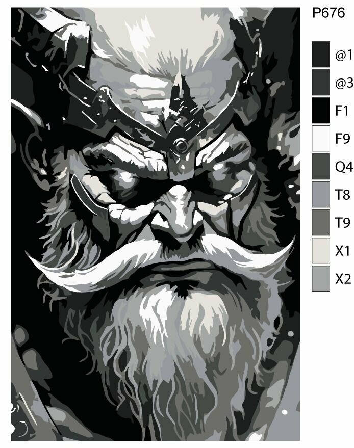 Детская картина по номерам P676 "Король Викингов" 20x30