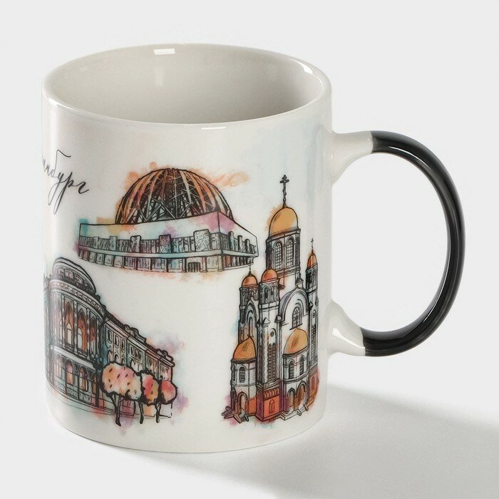 Кружка фарфоровая Доляна «Екатеринбург», 340 мл, 9953632