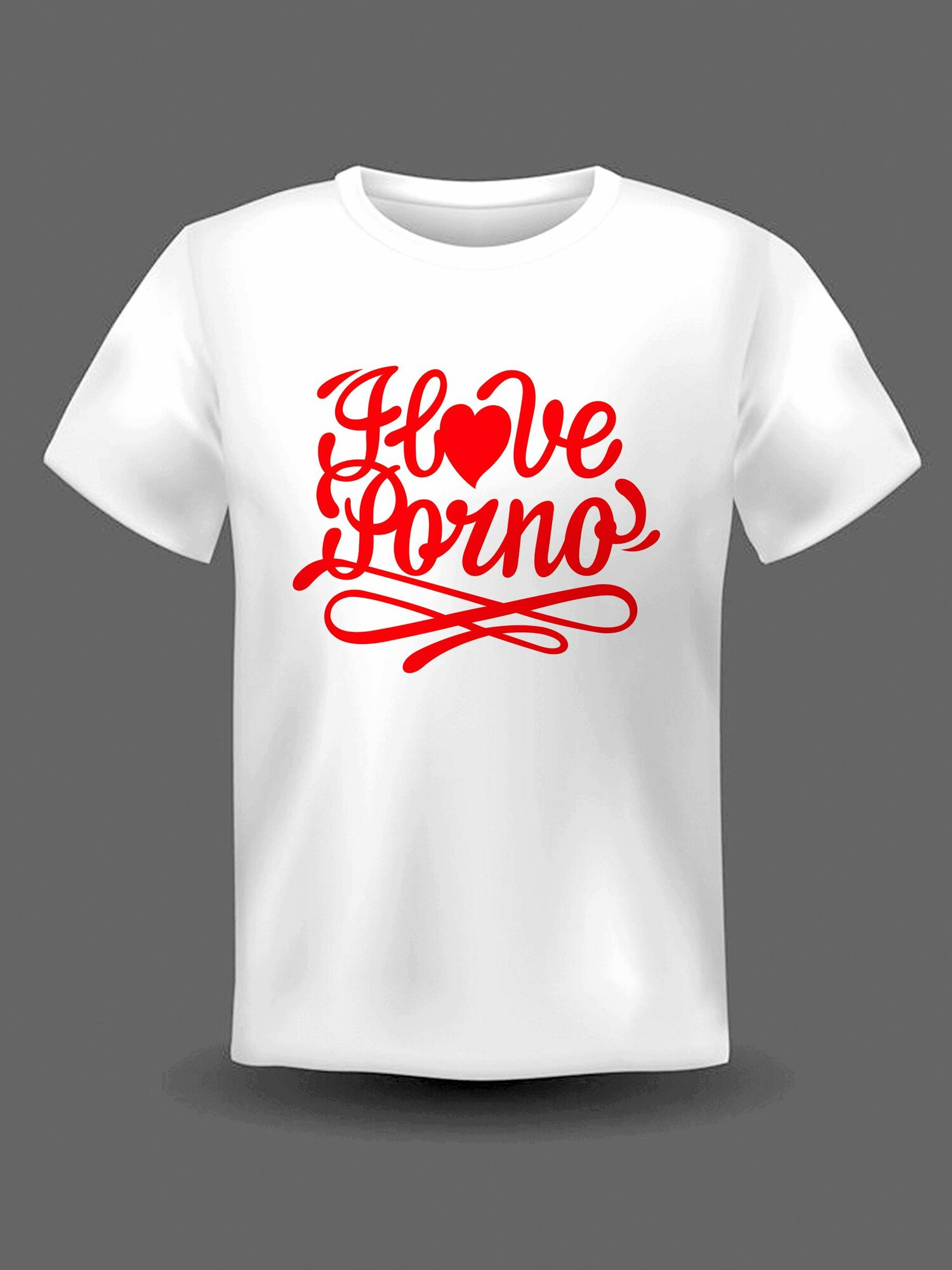 Футболка женская с надписью "Je love porno хаха" 62 высокого качества премиум / купить / заказать / белая / женщине / мужчине / печать на футболках / майках / с принтом / с печатью / оверсайз