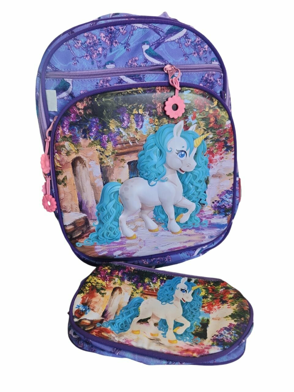 Детский школьный рюкзак для девочки , цвет Сиреневый