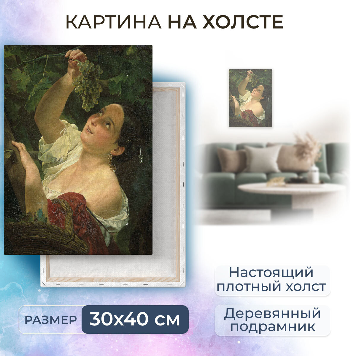 Картина на холсте с подрамником / Karl Bryullov / Брюллов Карл - Итальянский полдень