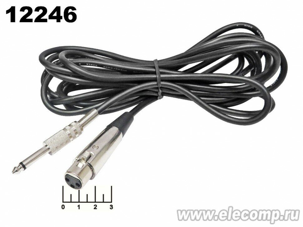 Шнур AUD 6.3 моно-XLR гнездо 4.5м металл Premier