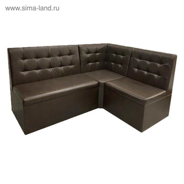 Кухонный уголок «алекс», экокожа, 1630×500×950 мм, TEOS DARK BROWM