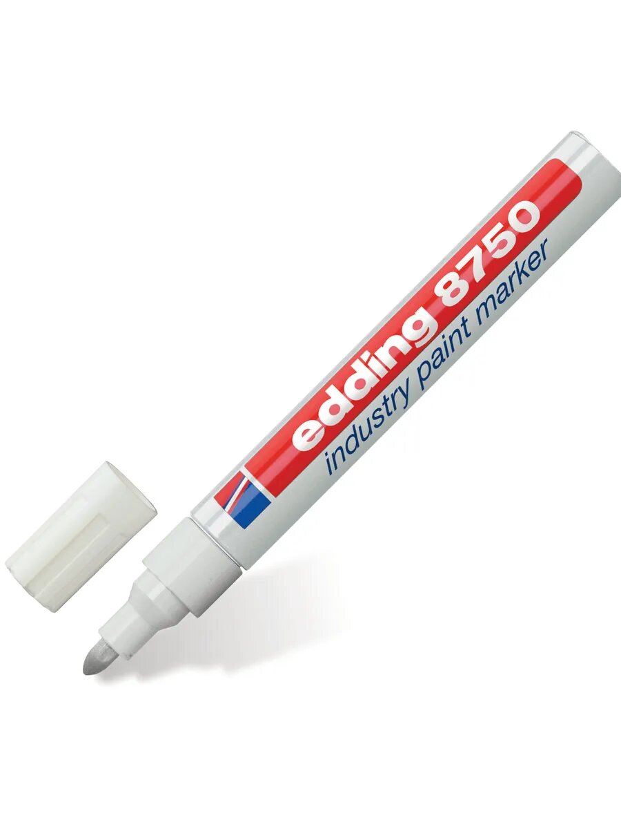Маркер-краска лаковый EDDING 8750 белый круглый наконечник 2-4 мм алюминиевый корпус для промышленных условий