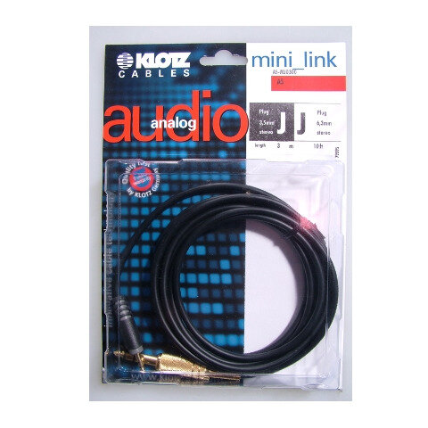 Кабель аудио 1xMini Jack - 1xJack KLOTZ AS-MJ0300 3.0m