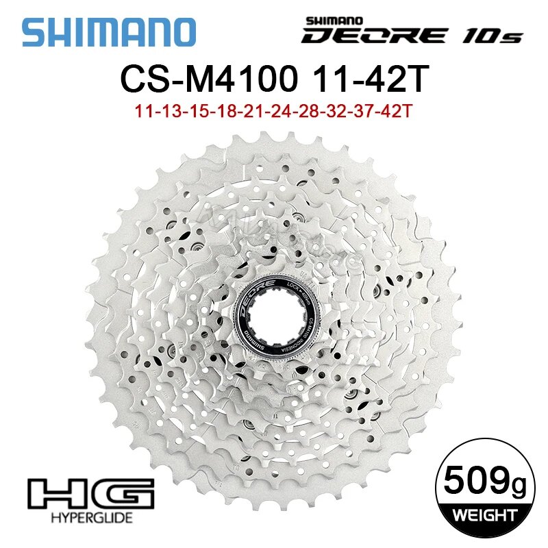 Кассета Shimano Deore CS M4100 10 S K7 11-42T 46T, Звездочка для горного велосипеда, 10 в, маховик для горного велосипеда M4100 K7, 10 скоростей, свободное колесо, запчасти для велосипеда