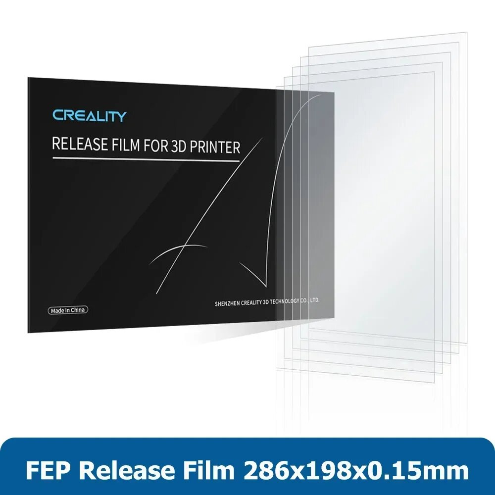 Creality 5 шт. FEP-пленки Halot Mage Release для HALOT MAGE/HALOT MAGE Pro, другие 10-дюймовые ЖК-дисплеи SLA DLP 3D-принтеры 286x198x0,15 мм