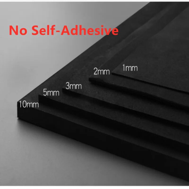 Листы пеноматериала EVA Keepheart 1 метр Thick 3mm 25x100cm, Черный, no glue black