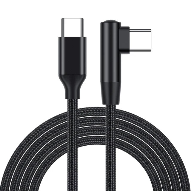 Плетение 0,25/0,5/1/2/3 м 3A Быстрое зарядное устройство 90 градусов USB Type C к USB C Шнур PD Кабель для iPhone 15 16 Samsung Xiaomi Macbook