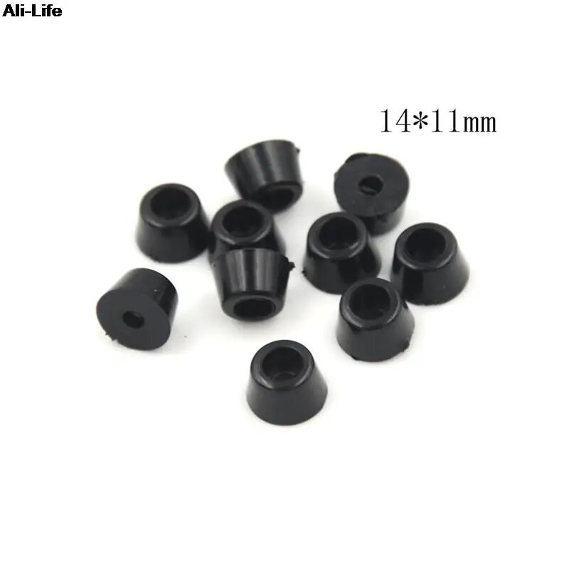 Нескользящие ножки для мебели, черные колонки, конические резиновые противоударные 10pcs 14x11x9mm
