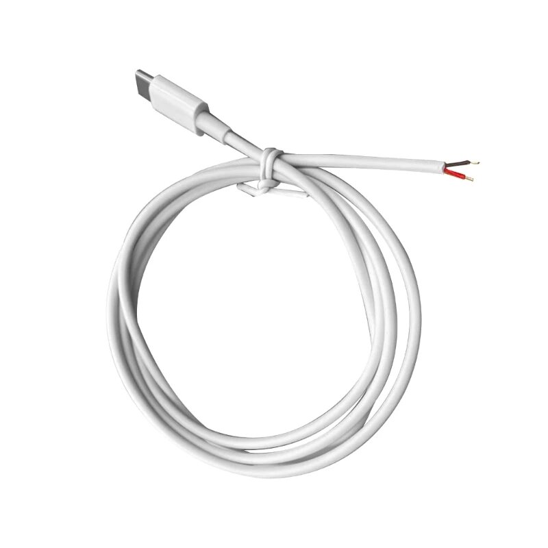 USB C Pigtail 2-жильный кабель, USB Type C штекер на 2-контактный провод, DIY Pigtail кабель 5 в 2 А, USB C кабель питания для коридора