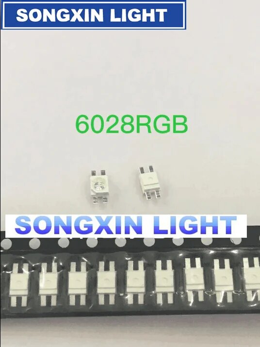 70 шт. SMD 3528/6028 RGB LED общий анод SMT чип трехцветный (красный зеленый синий) 1210 светящийся вниз светоизлучающий диод лампа