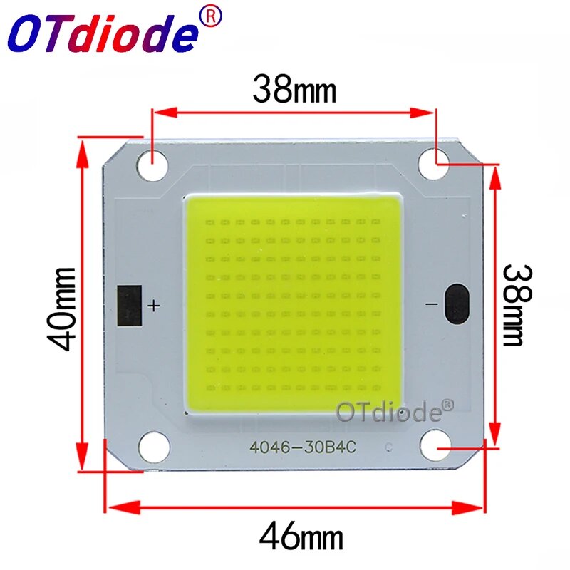 OTdiode 50 Вт COB светодиодная лампочка белая тёплая холодная Cold White 20000K, 1PCS, 50W 12V