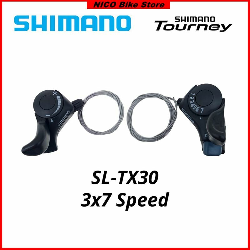 Шифтер (манетка) Shimano SL-TX30, серия Tourney, 3x7 скоростей, левый+правый, черный (1 пара)